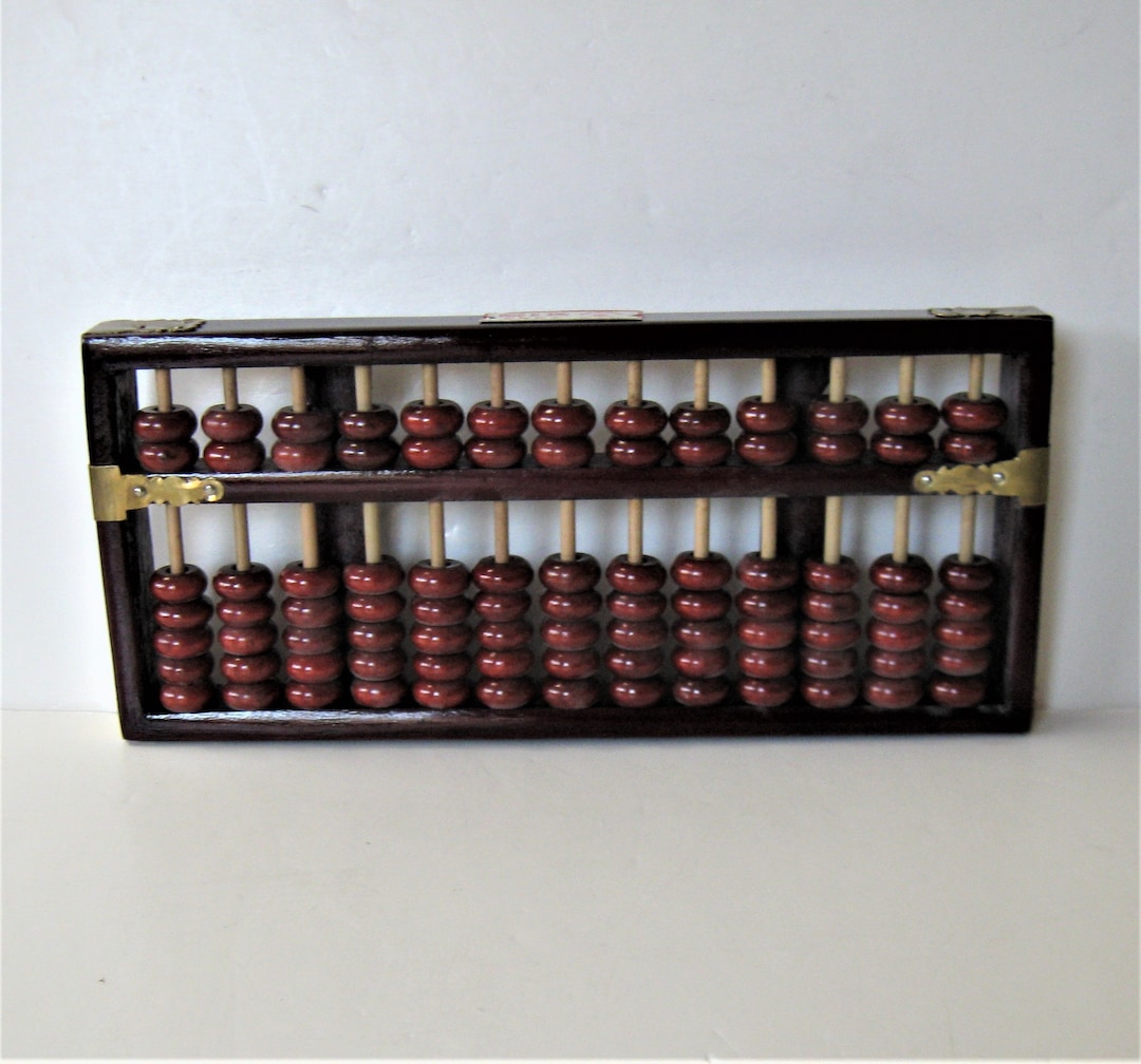 Vintage Chinese Wood Abacus, 10 X 4, Asian Math Aid, Arithmetic Tool ...
