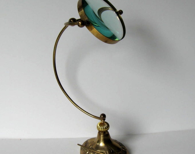 Vintage Desktop Brass Magnifying Glass 13 1/4 Tall - Etsy