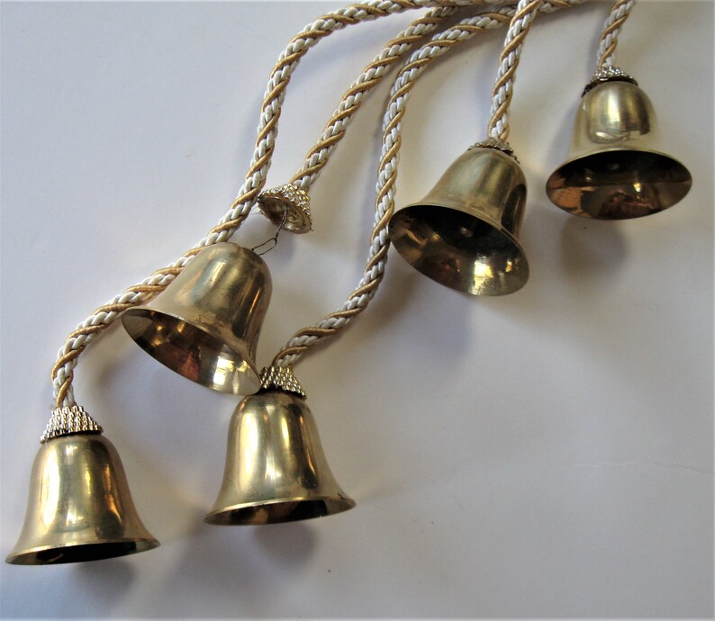 Vintage Brass Christmas Tree with 5 brass Temple bells | Etsy