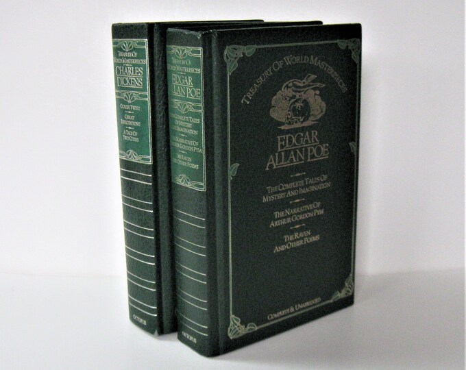2 Vintage Leather Bound Illustrated Classic Books, Charles Dickens ...
