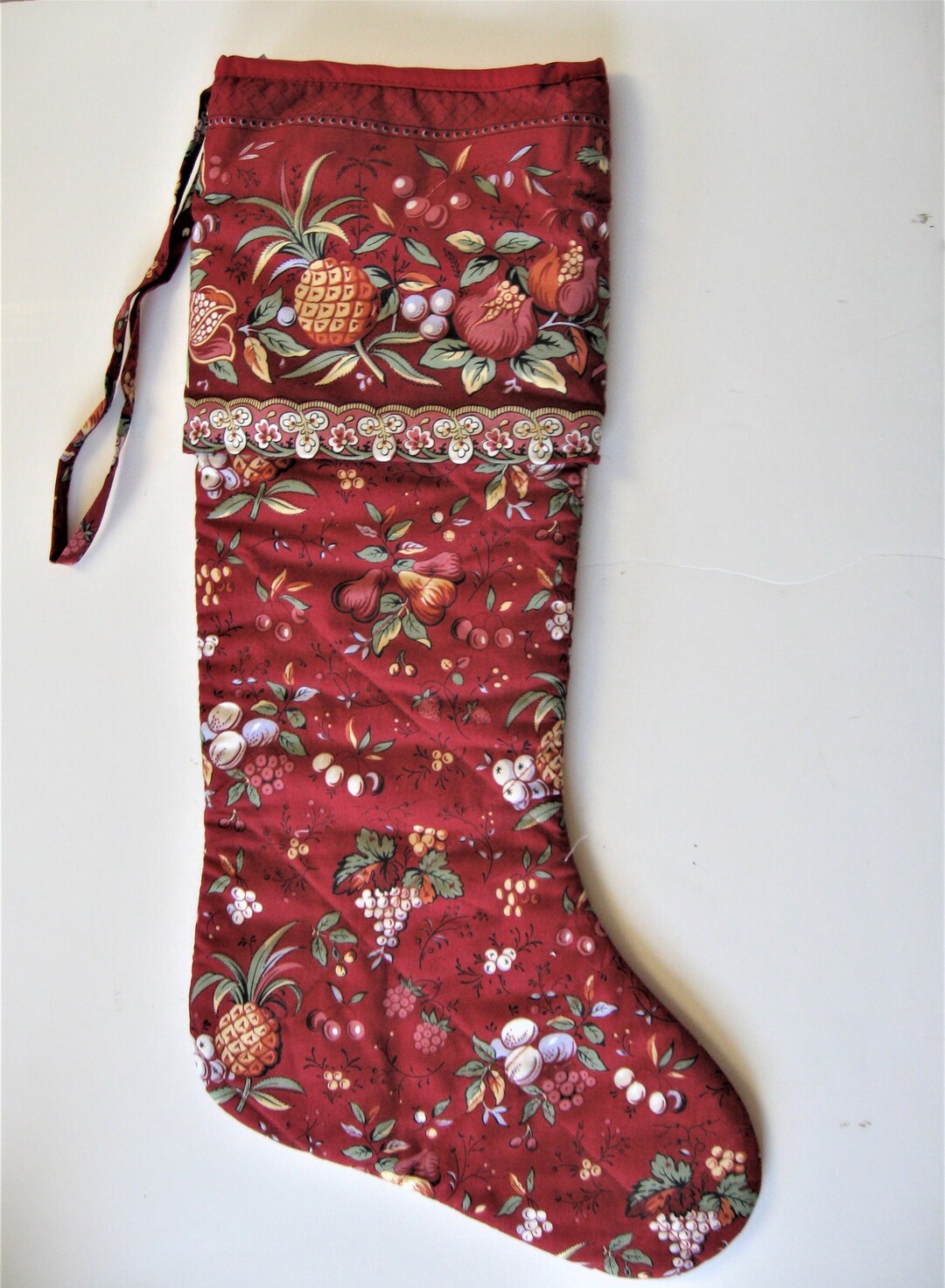 Xlarge Red Pierre Deux Christmas Stocking, 22, Quilted Cotton, French ...