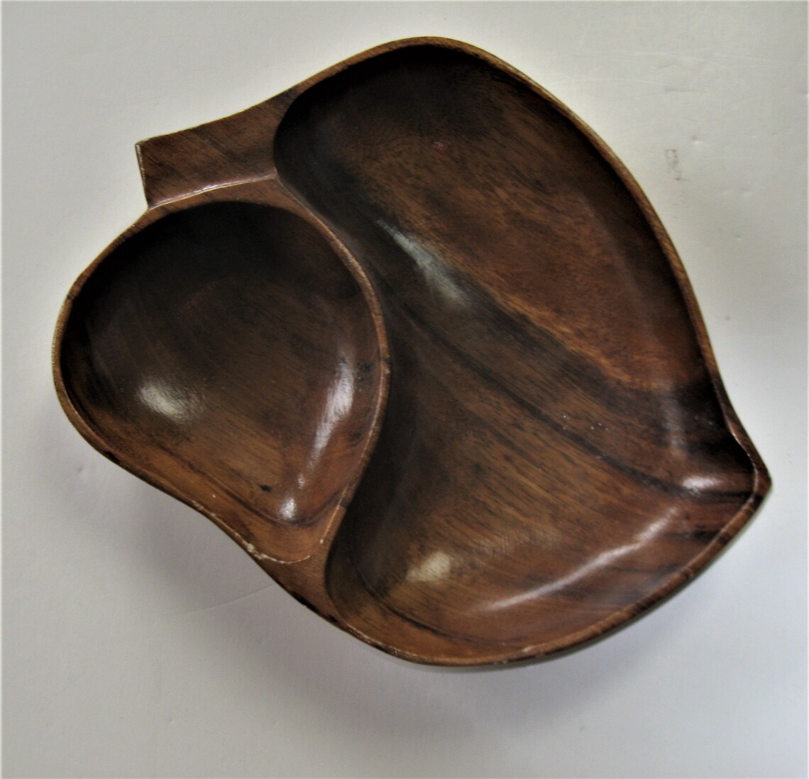 Vintage Monkey pod wood Serving tray 2 Compartments wood | Etsy