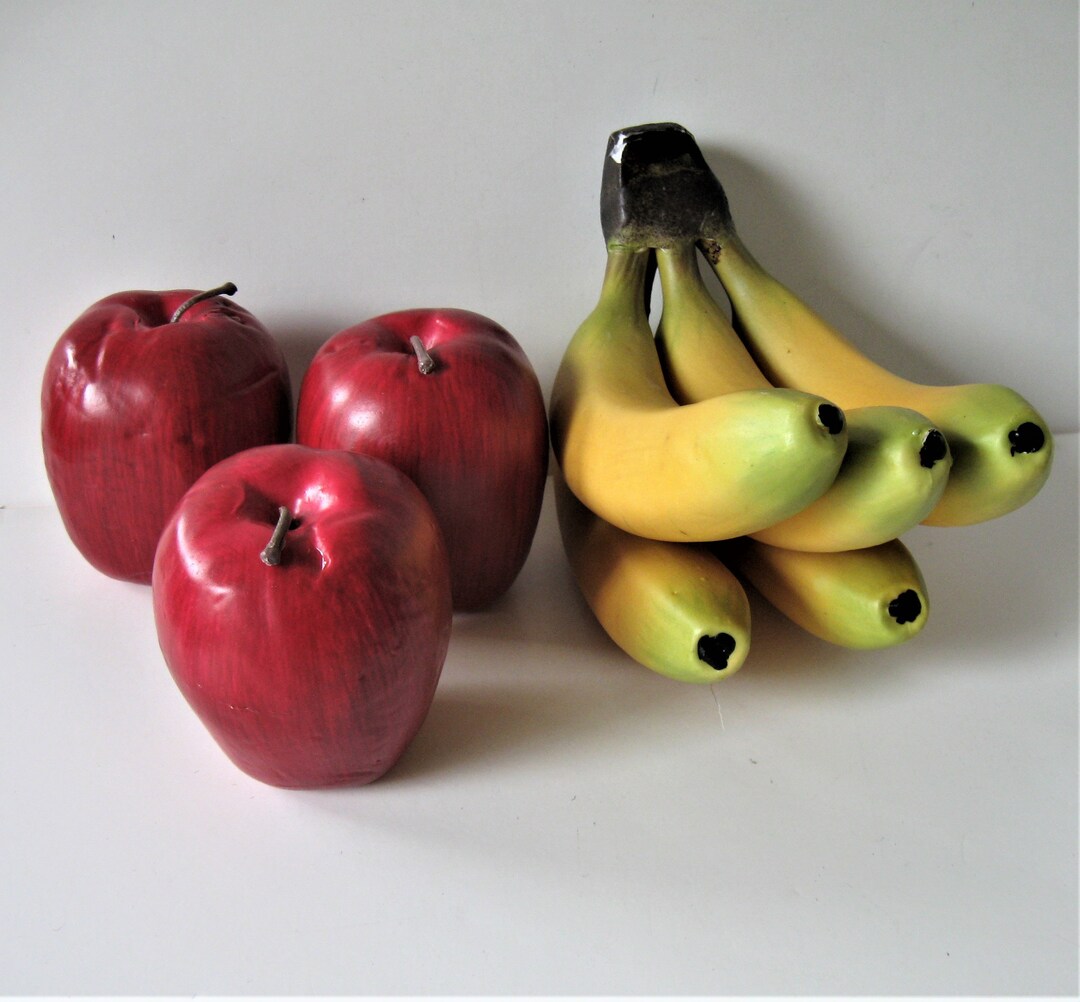 Vintage Set of Artificial Plastic Fruit Pieces, Life Size Faux Fruit,1 ...