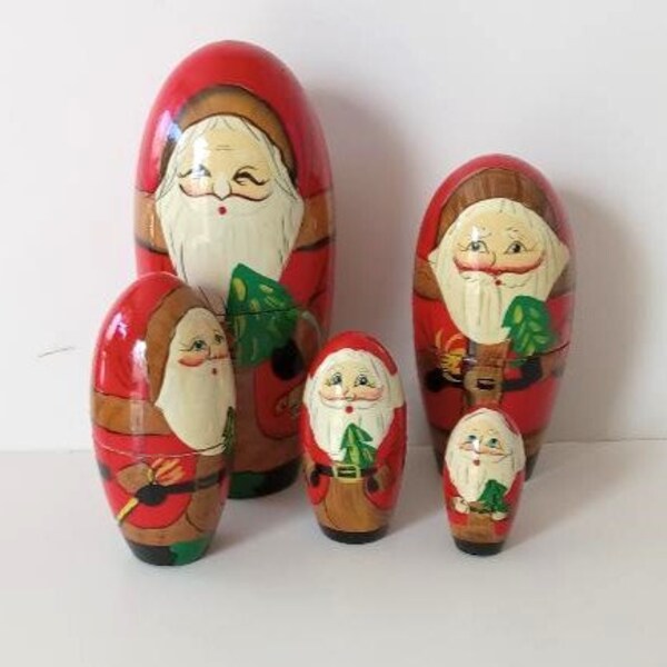 Santa Nesting Dolls - Etsy