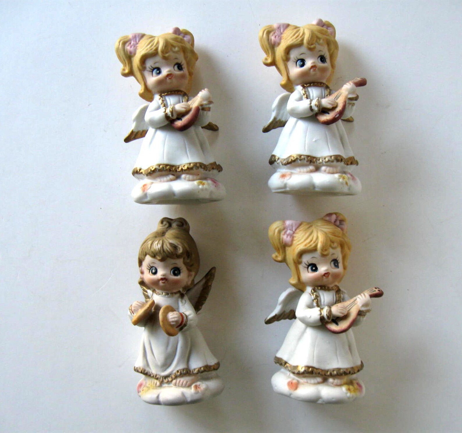 Set of 4 Vintage Enesco Angels porcelain Cherubs Musical | Etsy