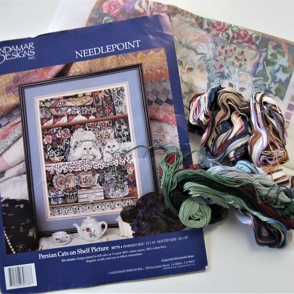 Cat Needlepoint - Etsy