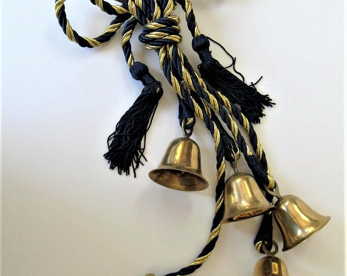 Lot of 5 Vintage Brass Temple Bells, Door Decor, Wind Chimes, Wall ...