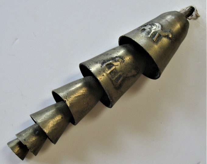 6 Graduated Brass Vintage Bedouin Camel Bells, 10 1/4" Brass Temple ...