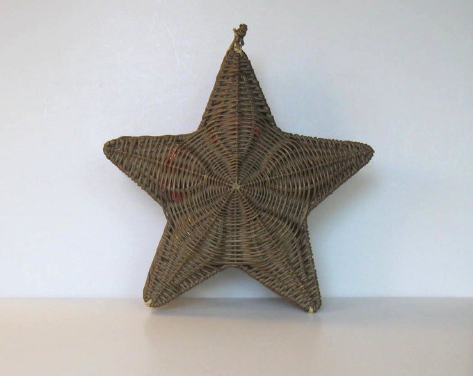 SALE. Vintage Wicker Star Shaped Basket, Vintage Wicker, Home and ...