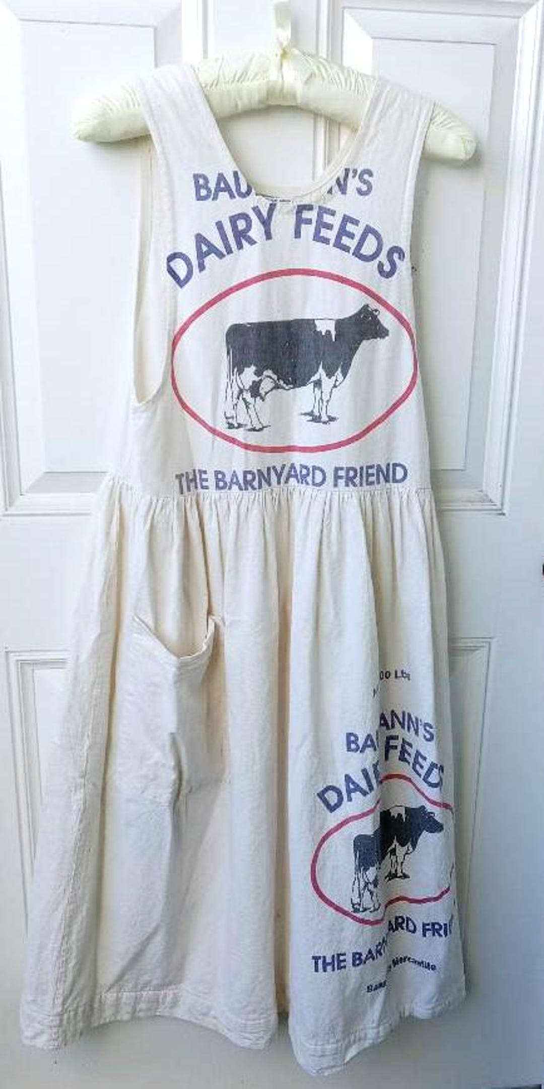 Baumann's Dairy Feed Dress Vintage Flour Sack Jumper Clothing Size ...