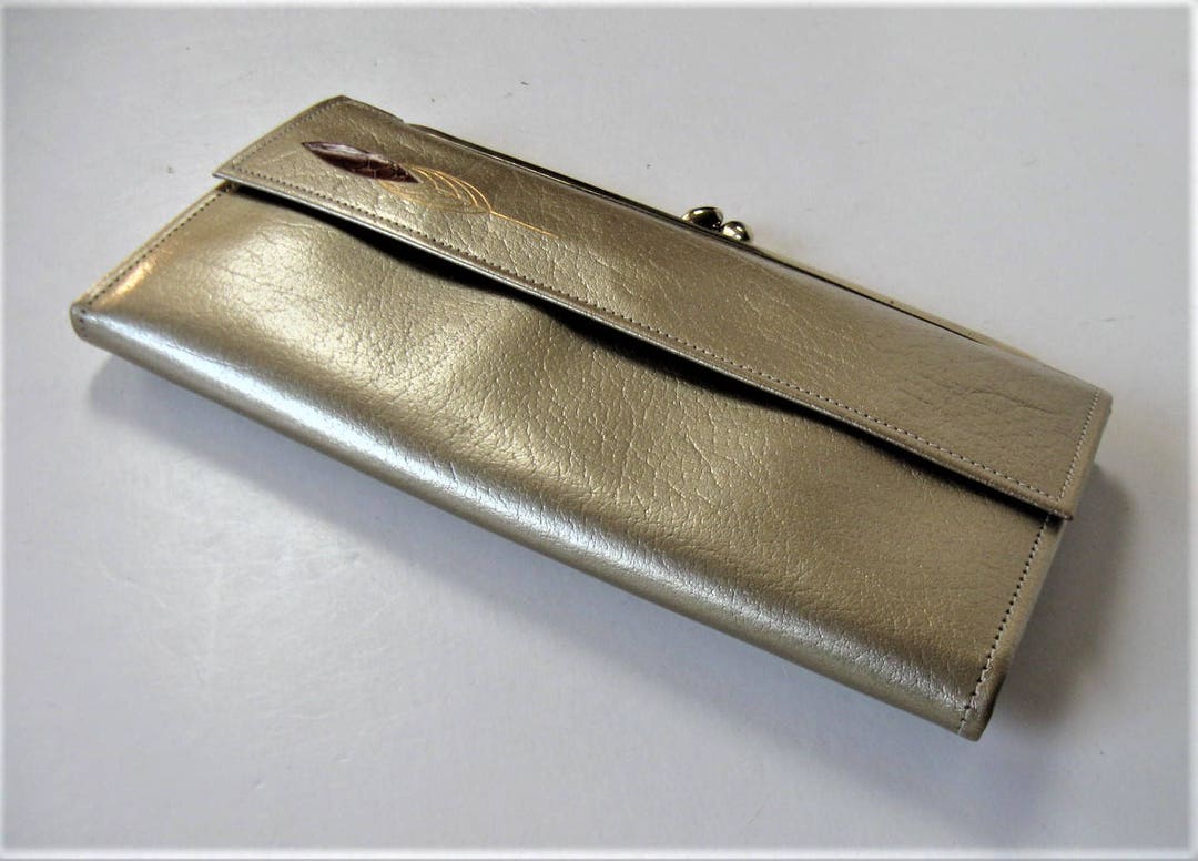 Vintage Princess Gardner Gold Leather Wallet, 7 X 4, Buffalo Calf, Coin ...