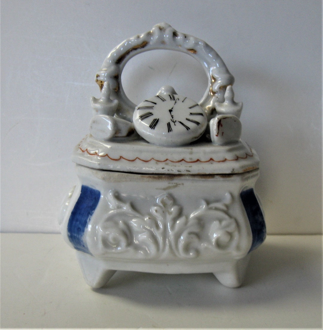 Vintage Ceramic Lidded Trinket Box, 4 X 3 1/2, Jewelry Storage, Vanity ...