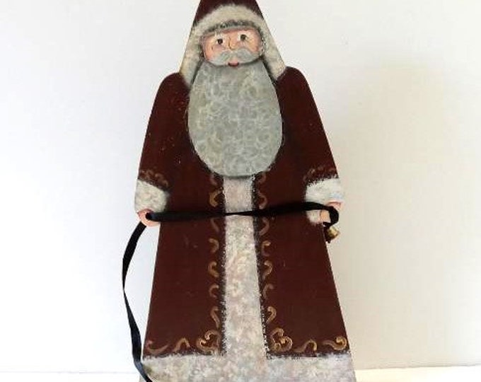 Xlarge Painted Solid Wood Santa Figures, 14 1/2 Tall, Folk Art ...