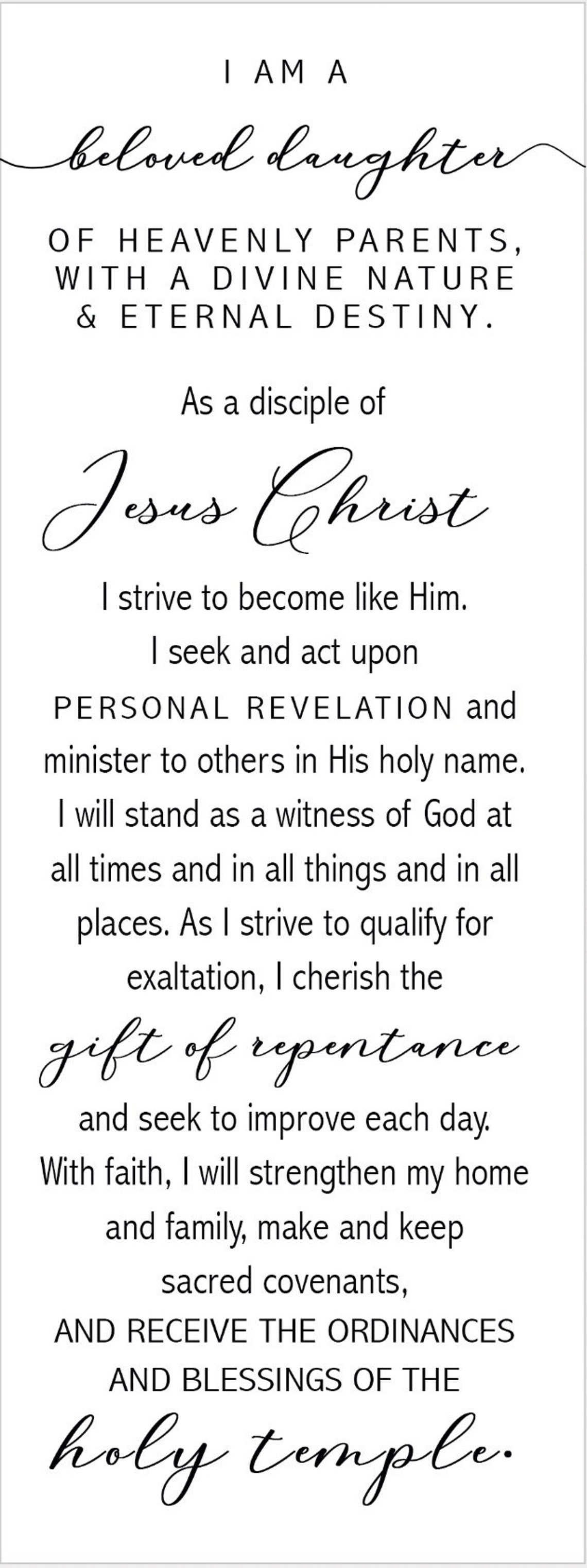 NEW YW Printable Bookmarks Floral New LDS Young Women's - Etsy