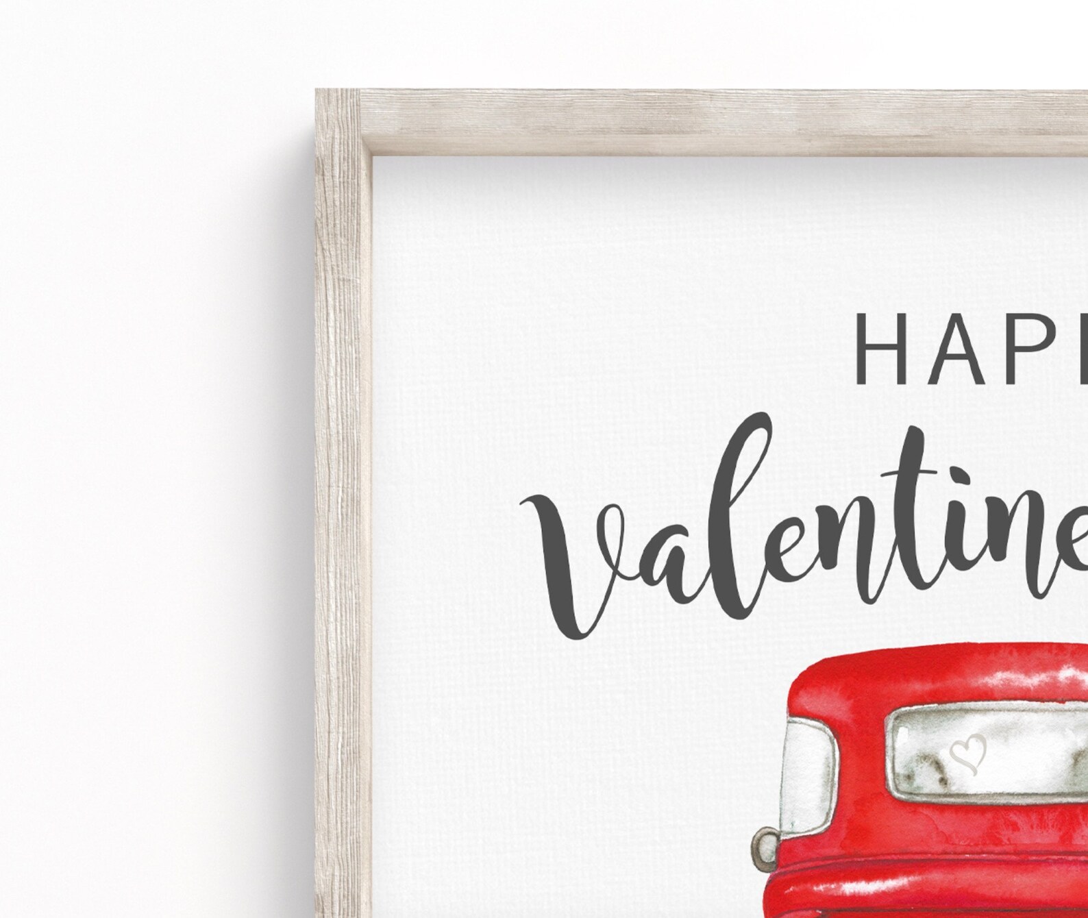 Rustic Farmhouse Valentines Day Print, Vintage Truck Valentines ...