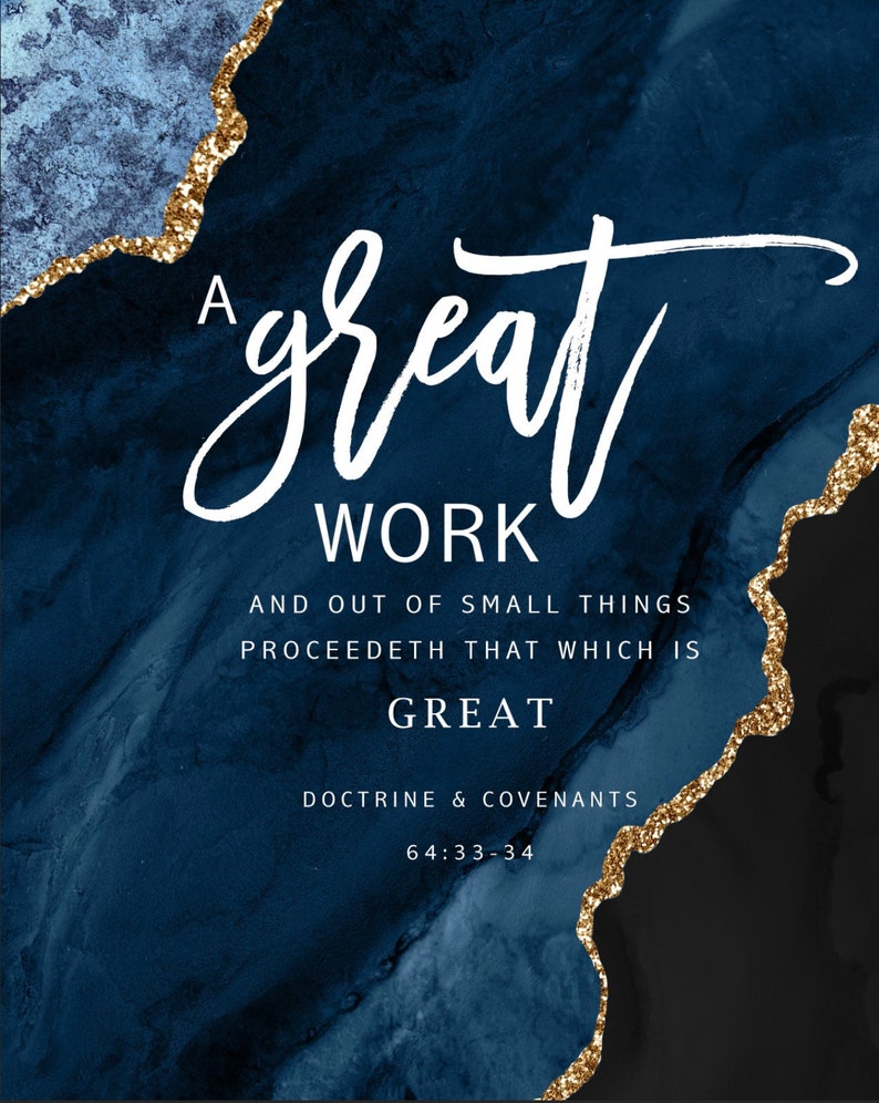 Printable Wall Art - Old LDS Youth 2021 Theme A Great Work, YW, YM ...