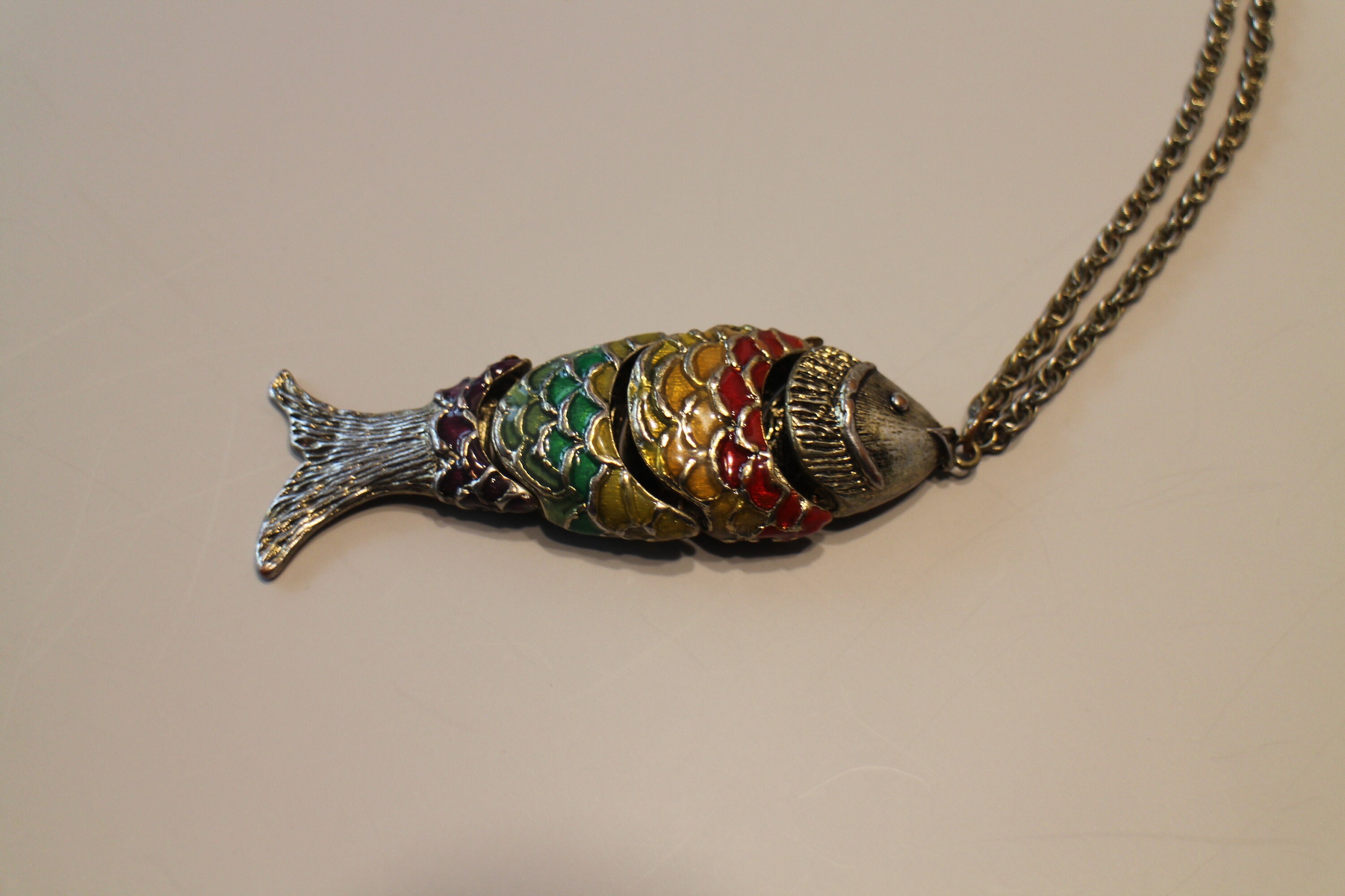 Vintage Costume Articulated Enamel Fish Necklace - Etsy