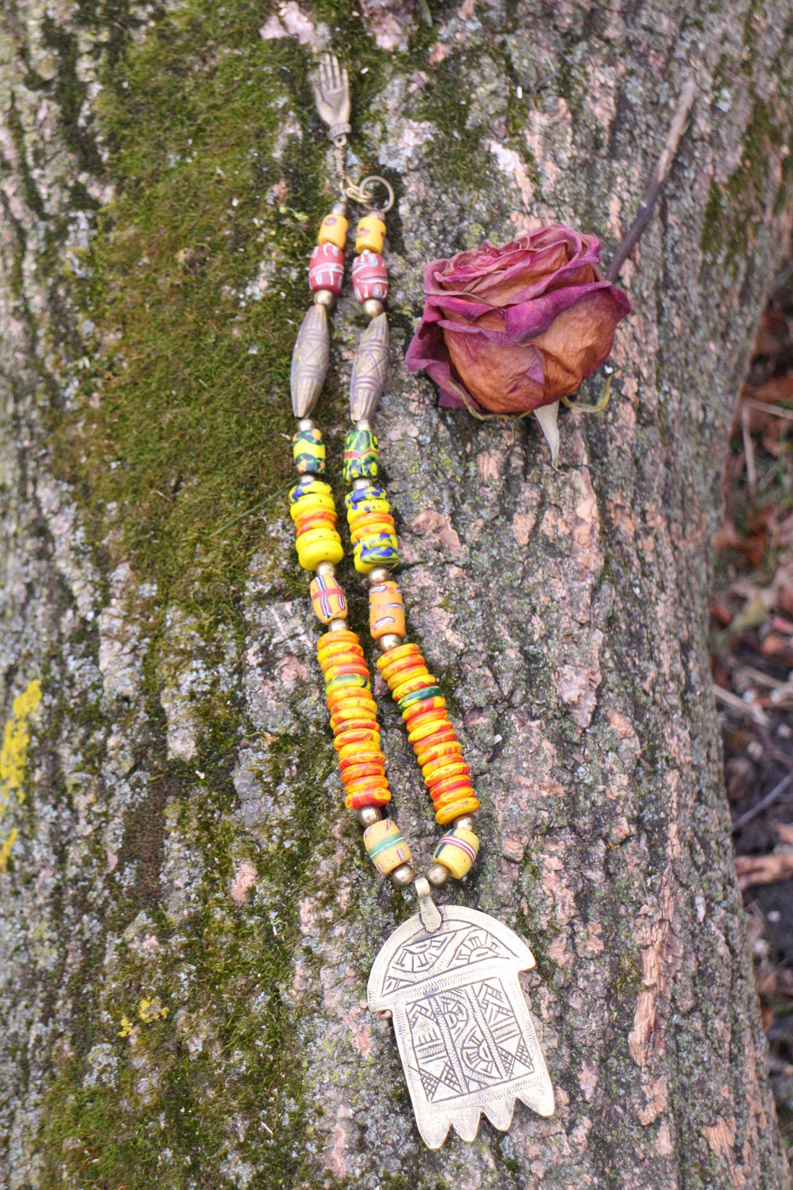 OOAK Handmade by Nakomis African Amulet Trade Bead Necklace - Etsy Ireland