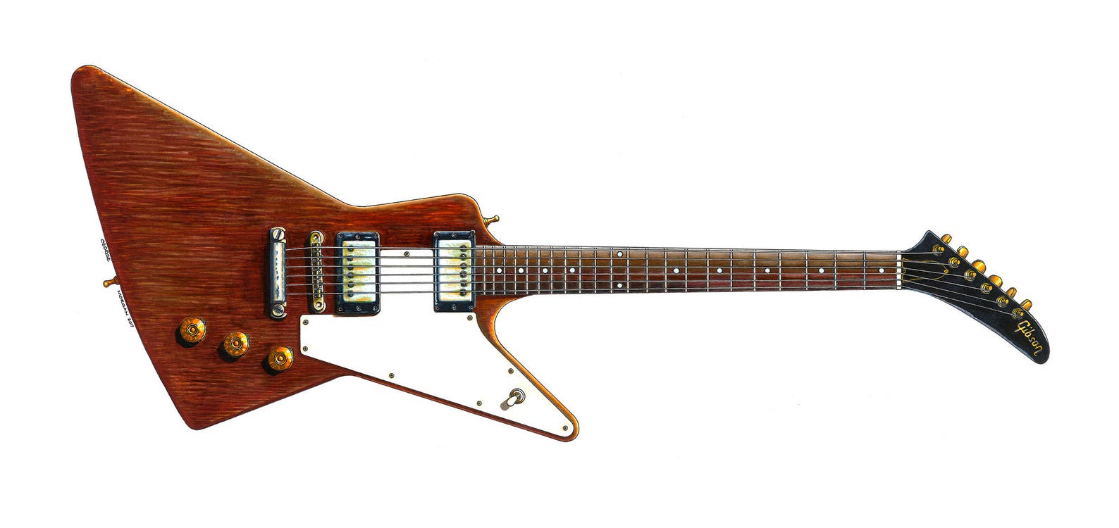 The Edges 1976 Gibson Explorer Greeting Card DL Size - Etsy