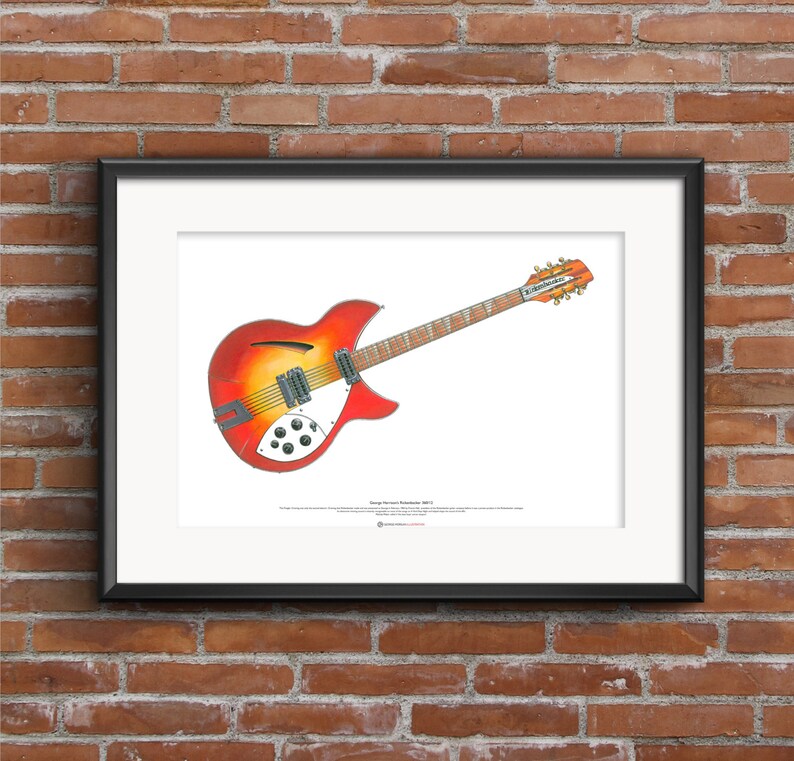 George Harrison's 1964 Rickenbacker 360/12 guitar ART | Etsy
