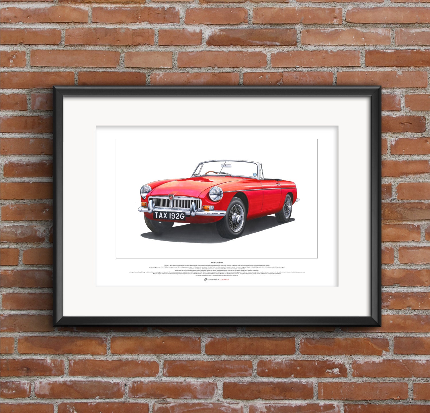MGB Roadster ART POSTER A2 Size | Etsy
