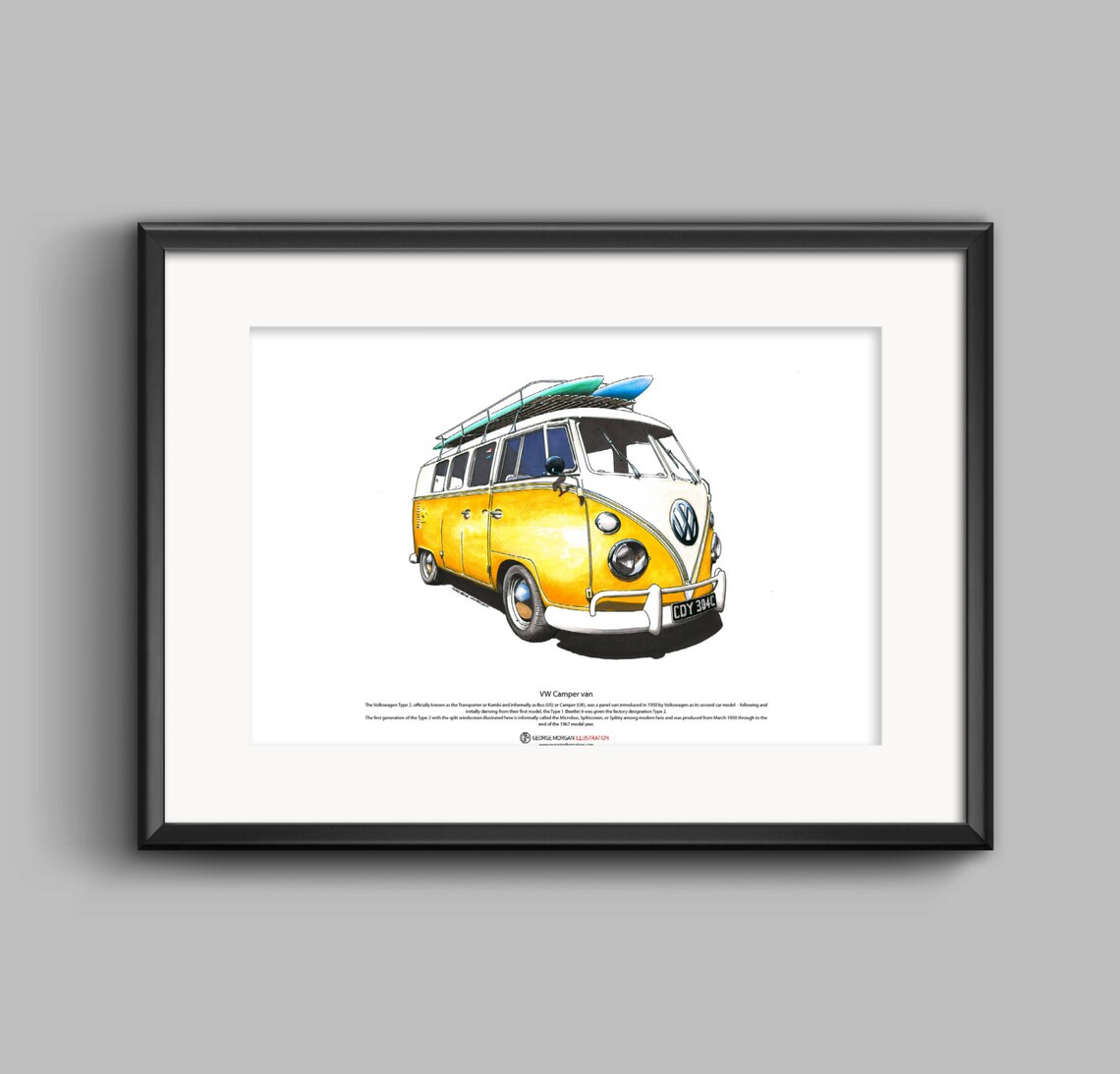 VW Split Screen Campervan ART POSTER A3 Size - Etsy Canada