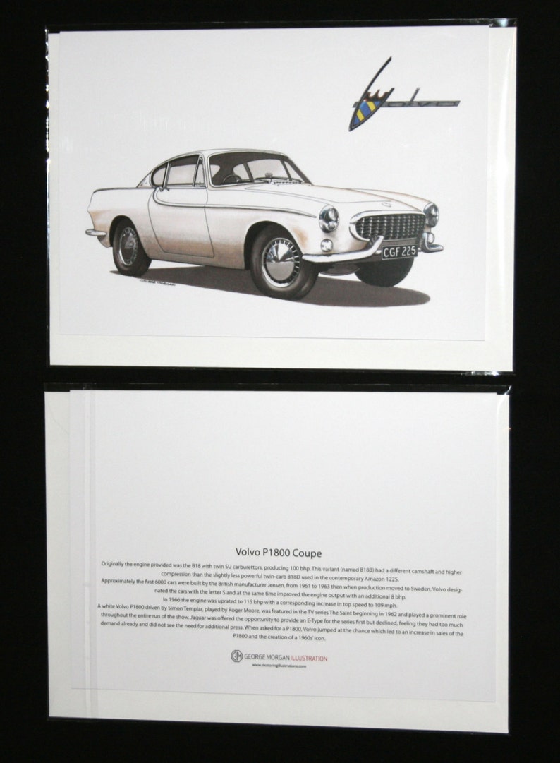 Volvo P1800 Coupe Greeting Card A5 Size - Etsy