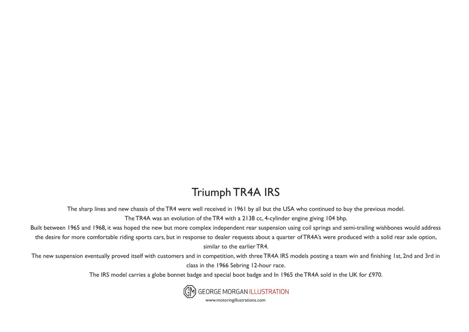 Classic Triumph TR4A IRS Greeting Card A5 Size | Etsy