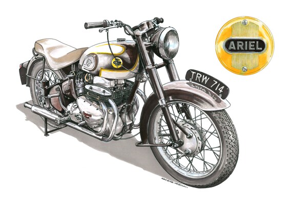 Ariel Square Four Greeting Card A5 Size | Etsy