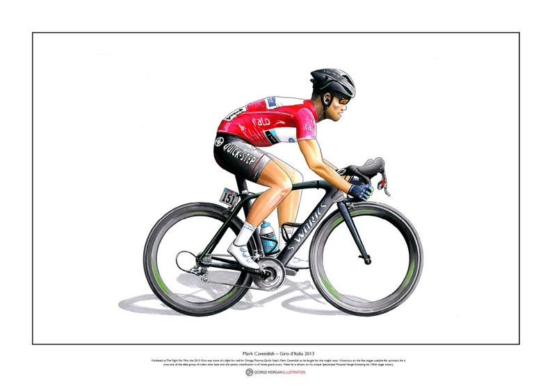Mark Cavendish Giro D'italia 2013 ART POSTER A2 Size - Etsy