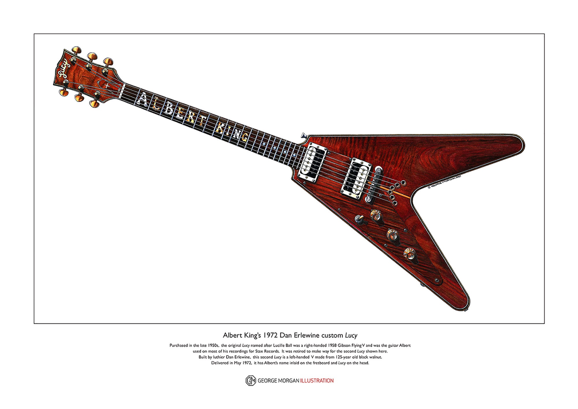 Albert King Lucy Guitar Limited Edition Fine Art Print A3 Size - Etsy UK