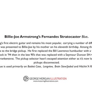 Billie-joe Armstrongs 'blue' Guitar Greeting Card DL - Etsy