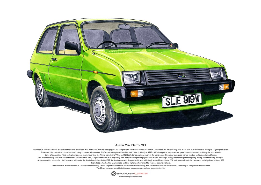 Austin Mini Metro Mk1 ART POSTER A3 Size - Etsy