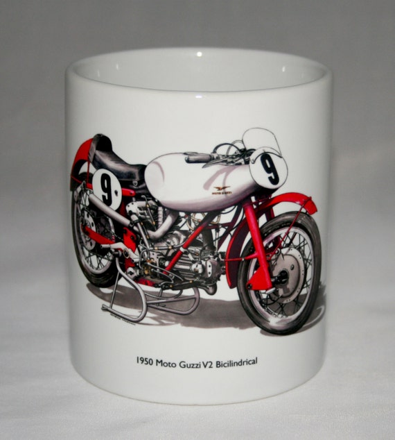 Motorbike Mug. Moto Guzzi Bicilindrical Illustration. - Etsy