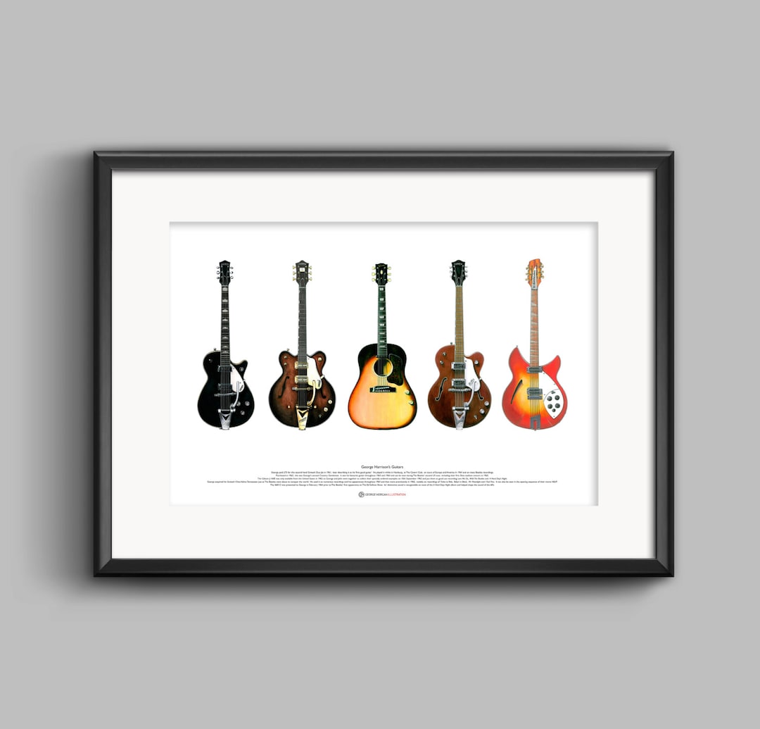 George Harrisons Guitars ART POSTER A2 Size - Etsy