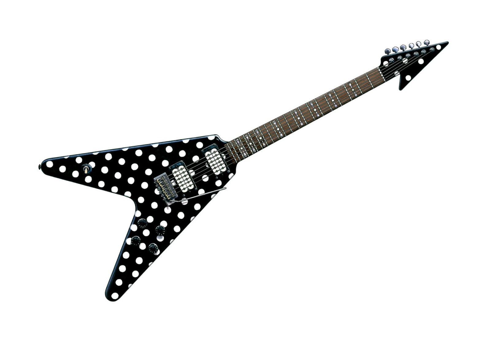 Randy Rhoads' Sandoval Polka Dot Flying V Guitar POSTER - Etsy