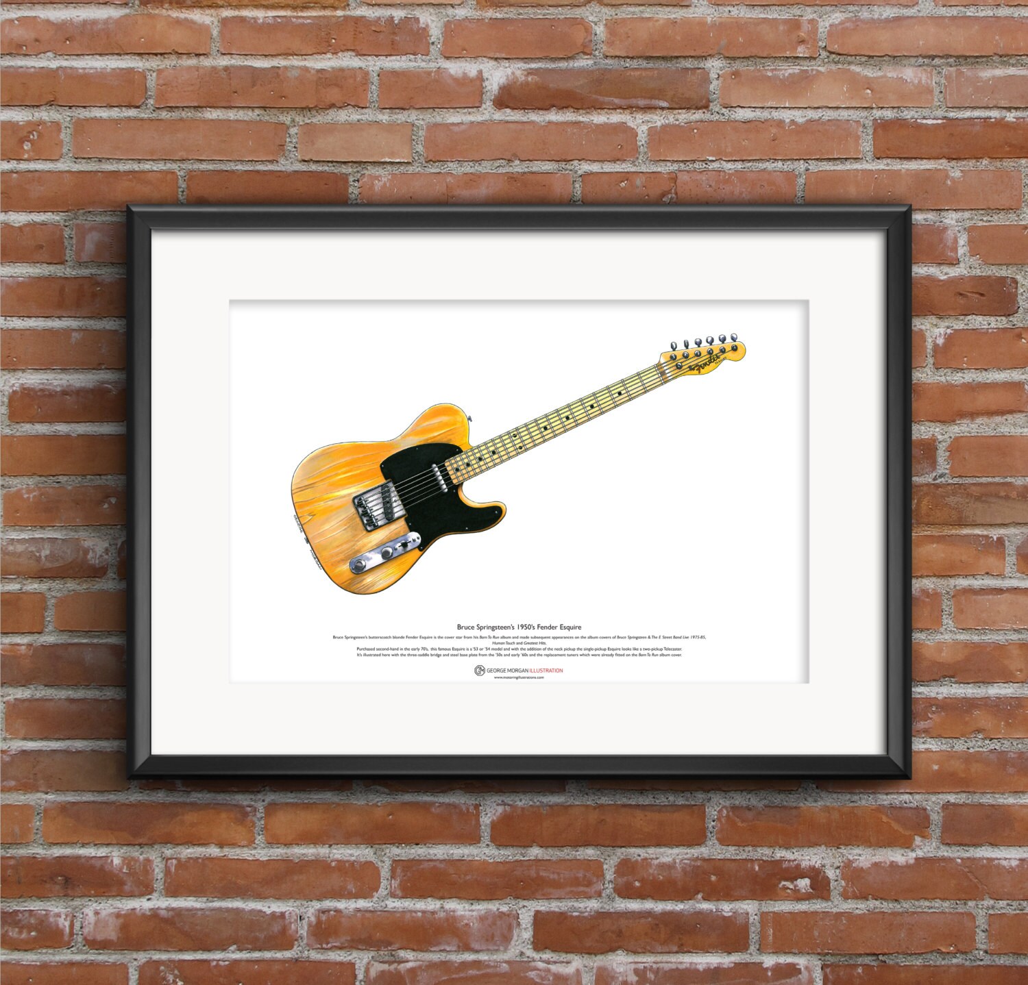 Bruce Springsteen's 1950s Fender Esquire ART POSTER A3 - Etsy