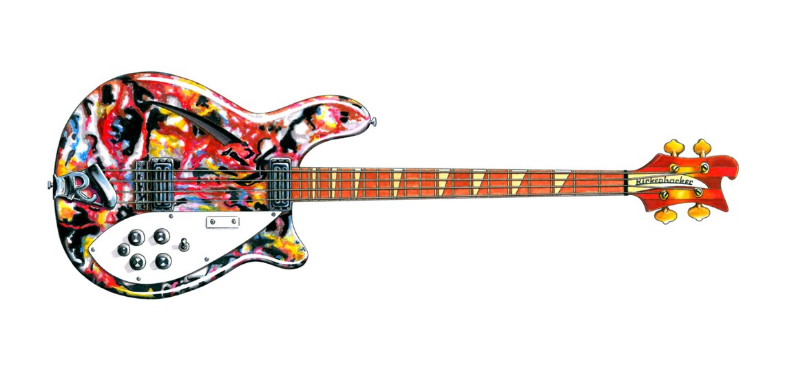 Mani's Rickenbacker 4005 Greeting Card DL Size | Etsy