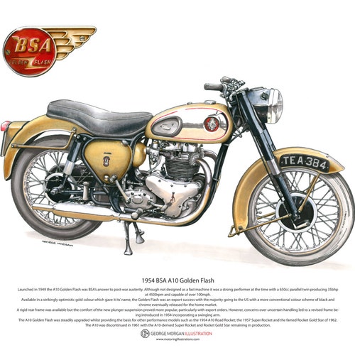 BSA Gold Star DBD34 Art Poster A3 Size - Etsy