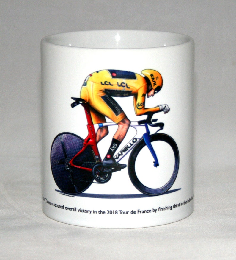 Cycling Mug. Geraint Thomas on TT Bike Tour De France Winner - Etsy