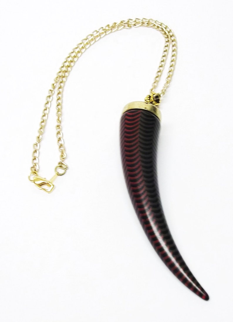Extra Long Faux Animal Tooth Pendant Necklace | Etsy