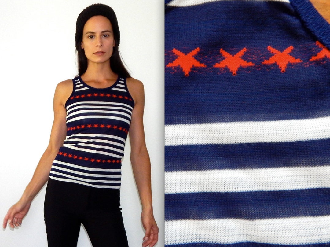 Vintage 60s American Tank Top Stars and Stripes Shirt 4th of July Tank ...
