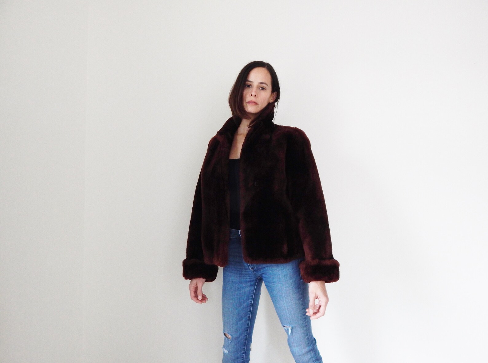 Burgundy Red Fur Coat Vintage 60s Womens Short Fur Coat Jacket - Etsy