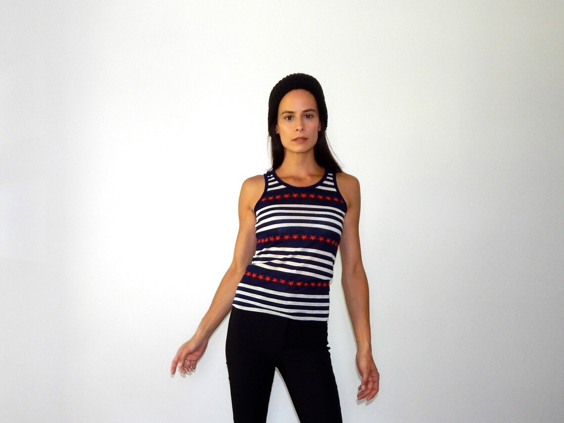 Vintage 60s American Tank Top Stars and Stripes Shirt 4th of July Tank ...