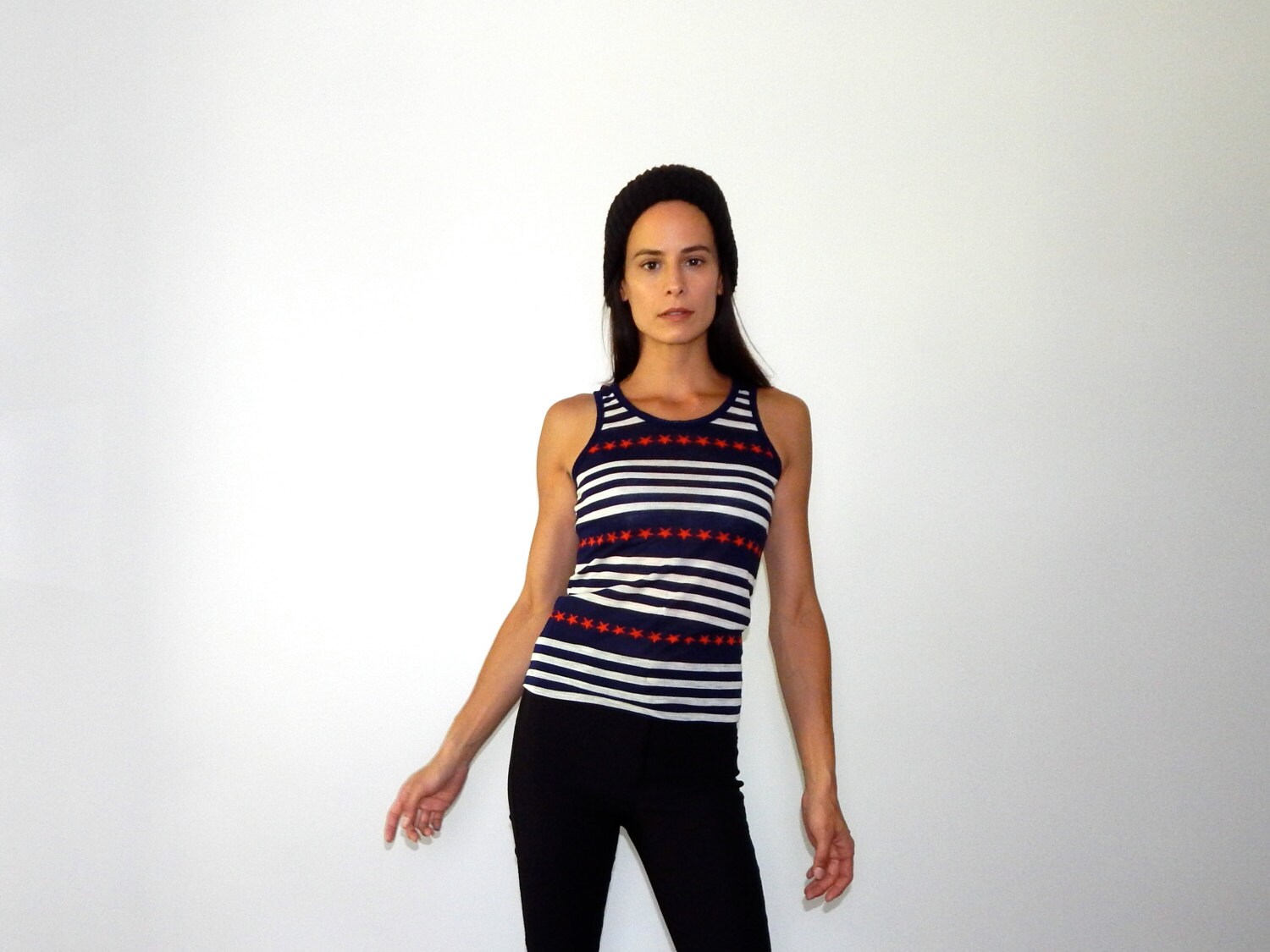 Vintage 60s American Tank Top Stars and Stripes Shirt 4th of July Tank ...