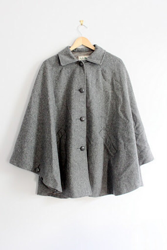 Items Similar To Vintage Ll Bean Gray Wool Cape On Etsy