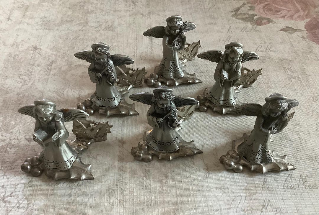 Miniature Pewter Angel Placecard Holders - Etsy