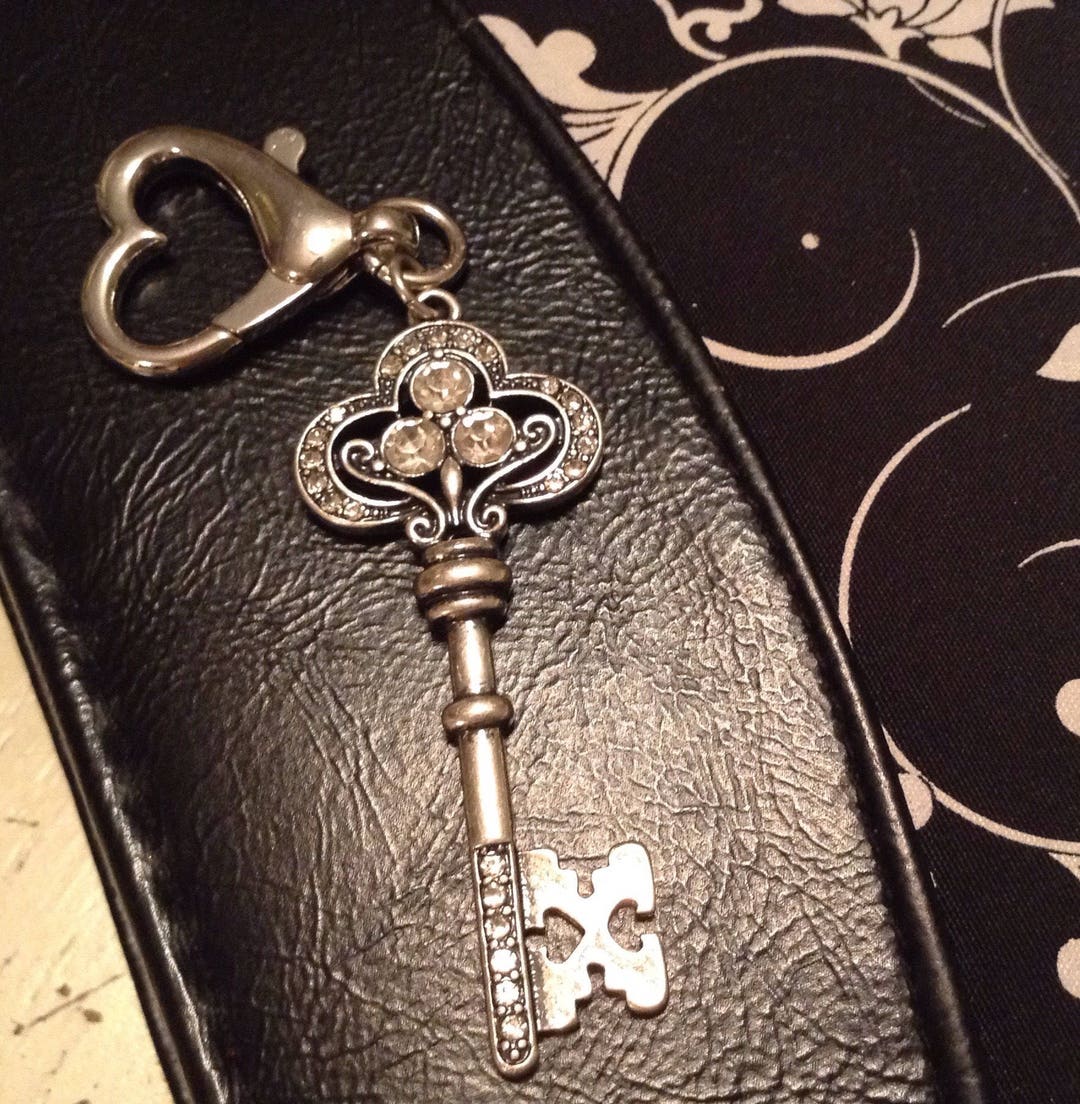 Silver Key Clip With Crystals - Etsy
