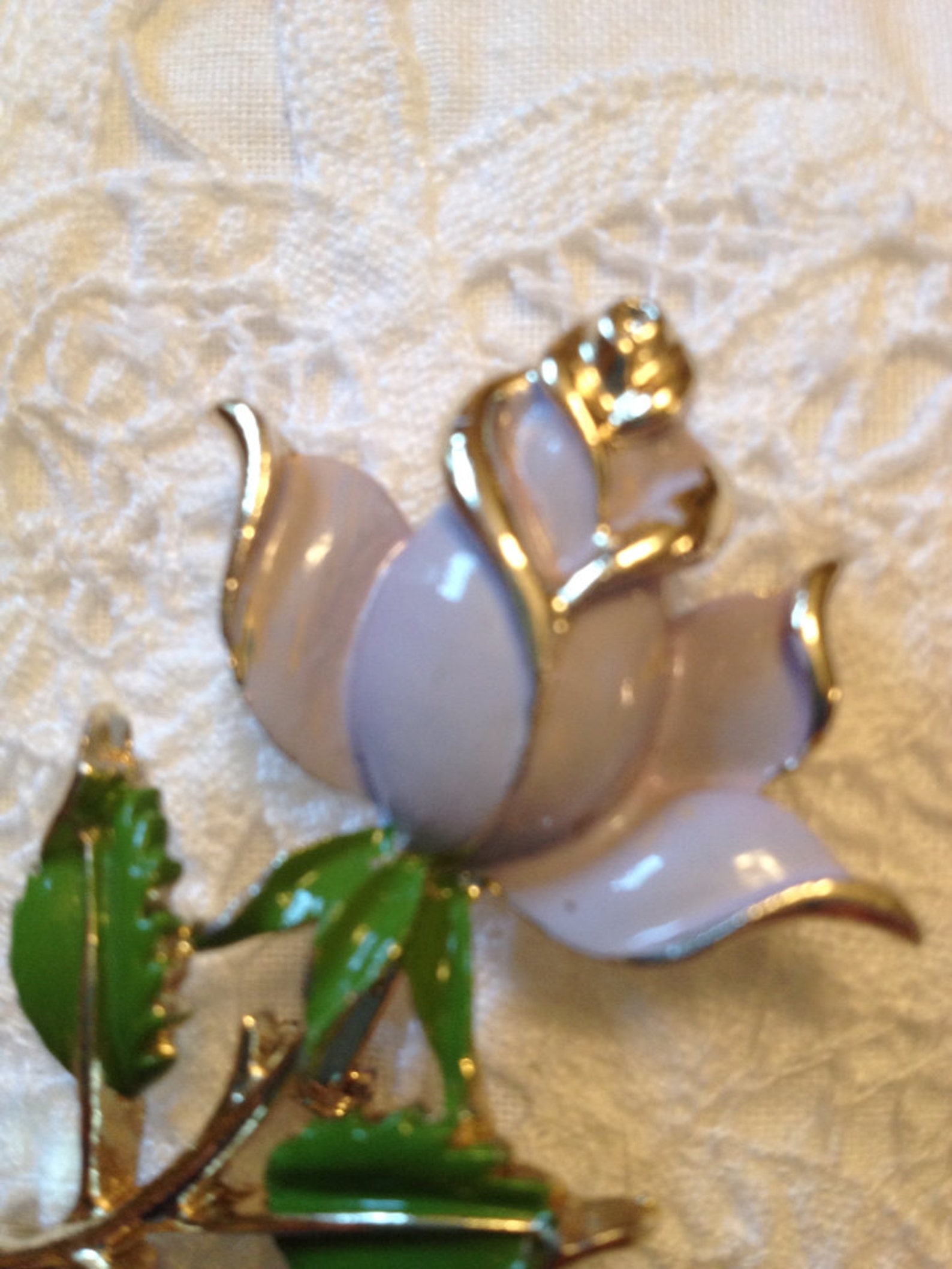 Vintage Purple Enamel Rose Pin - Etsy