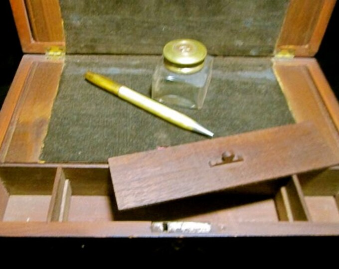 Antique Victorian Travel Secretary Desk Wood Box - Etsy